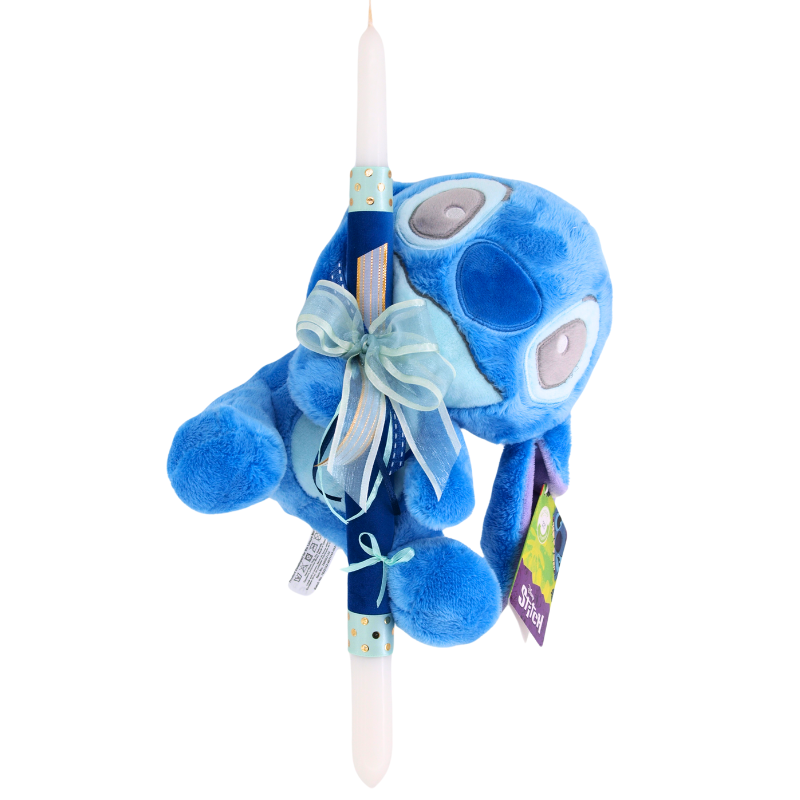 Πασχαλινή Λαμπάδα Stitch Καθιστό Λίλο & Στιτς Λούτρινο 21cm