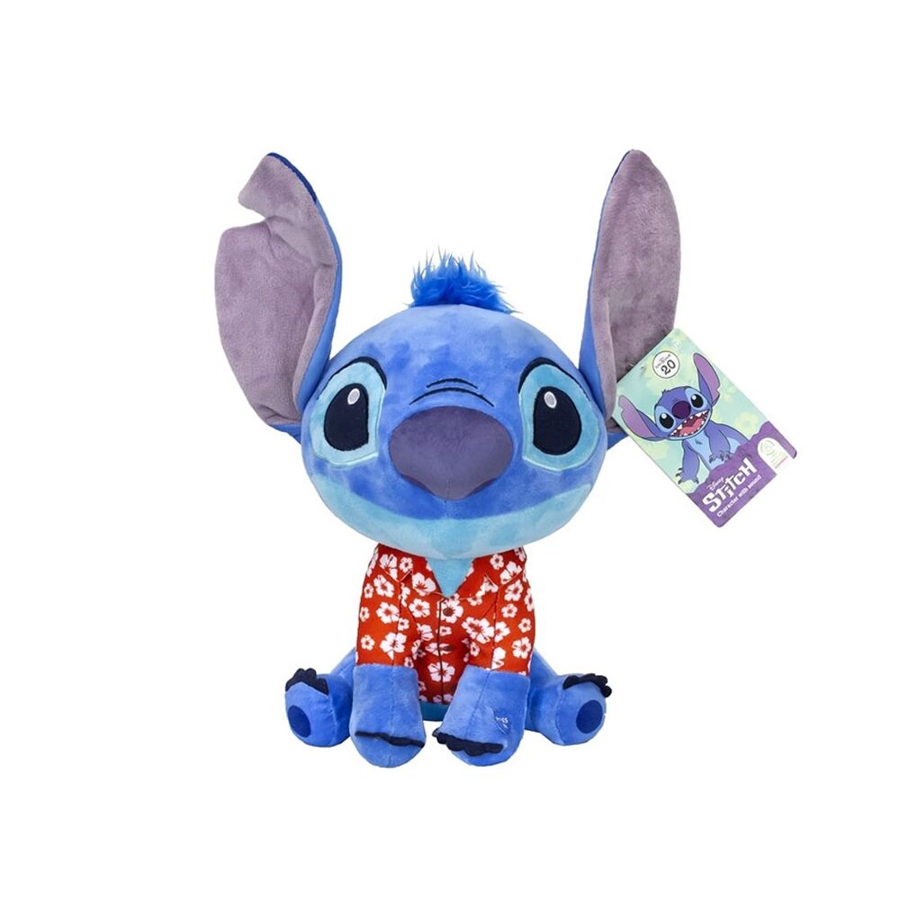 Stitch Με Ήχο και Χαβανέζικο Πουκάμισο Λίλο & Στιτς Λούτρινο 30cm Disney